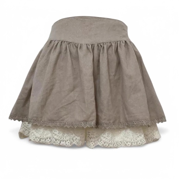 Skirts | Japan Corset Lace Up Sukapan Mini Skort Skirt Beige Himekaji ...